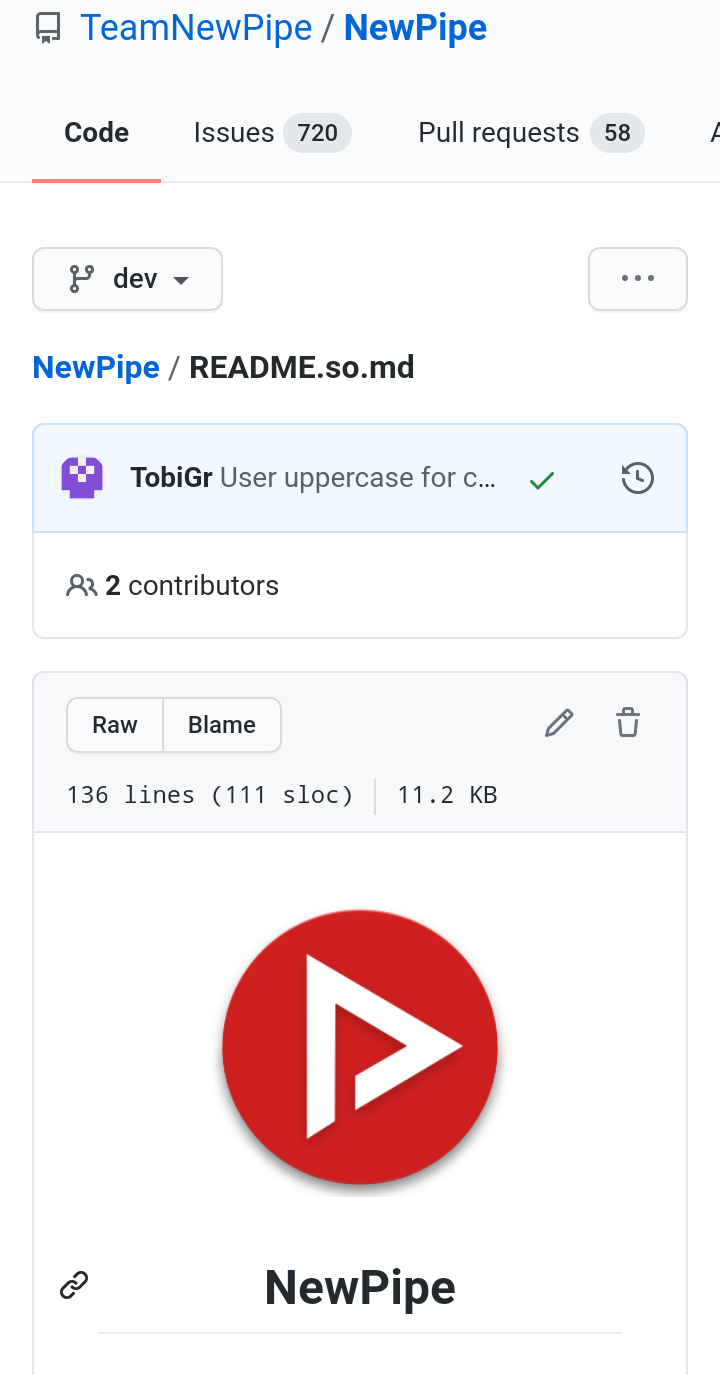 Display non-English READMEs like the English one · Issue #5432 · TeamNewPipe/NewPipe · GitHub