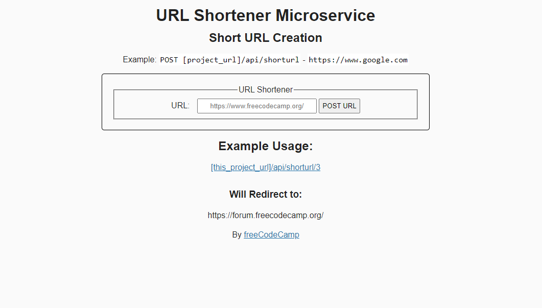 GitHub - freakingeek/fcc-urlshortener: My solution to the FreeCodeCamp Url Shortener challenge