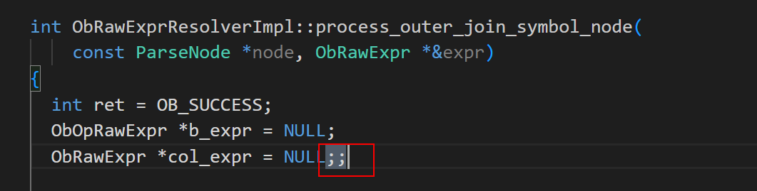 [Bug]: typo error double semicolon->Single semicolon · Issue #1203 · oceanbase/oceanbase · GitHub
