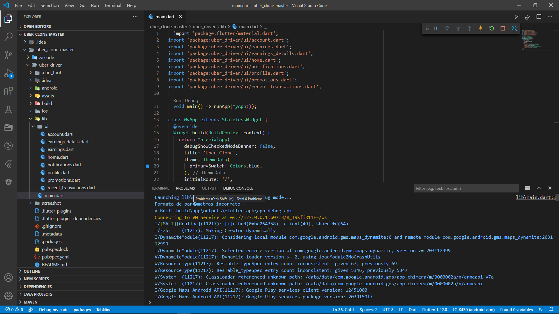 App only white screen · Issue #5 · MarcioQuimbundo/uber_clone · GitHub