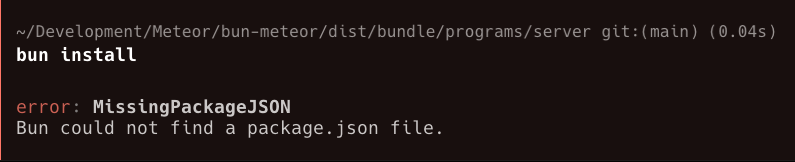 Bun could not find a package.json file. · Issue #5483 · oven-sh/bun · GitHub