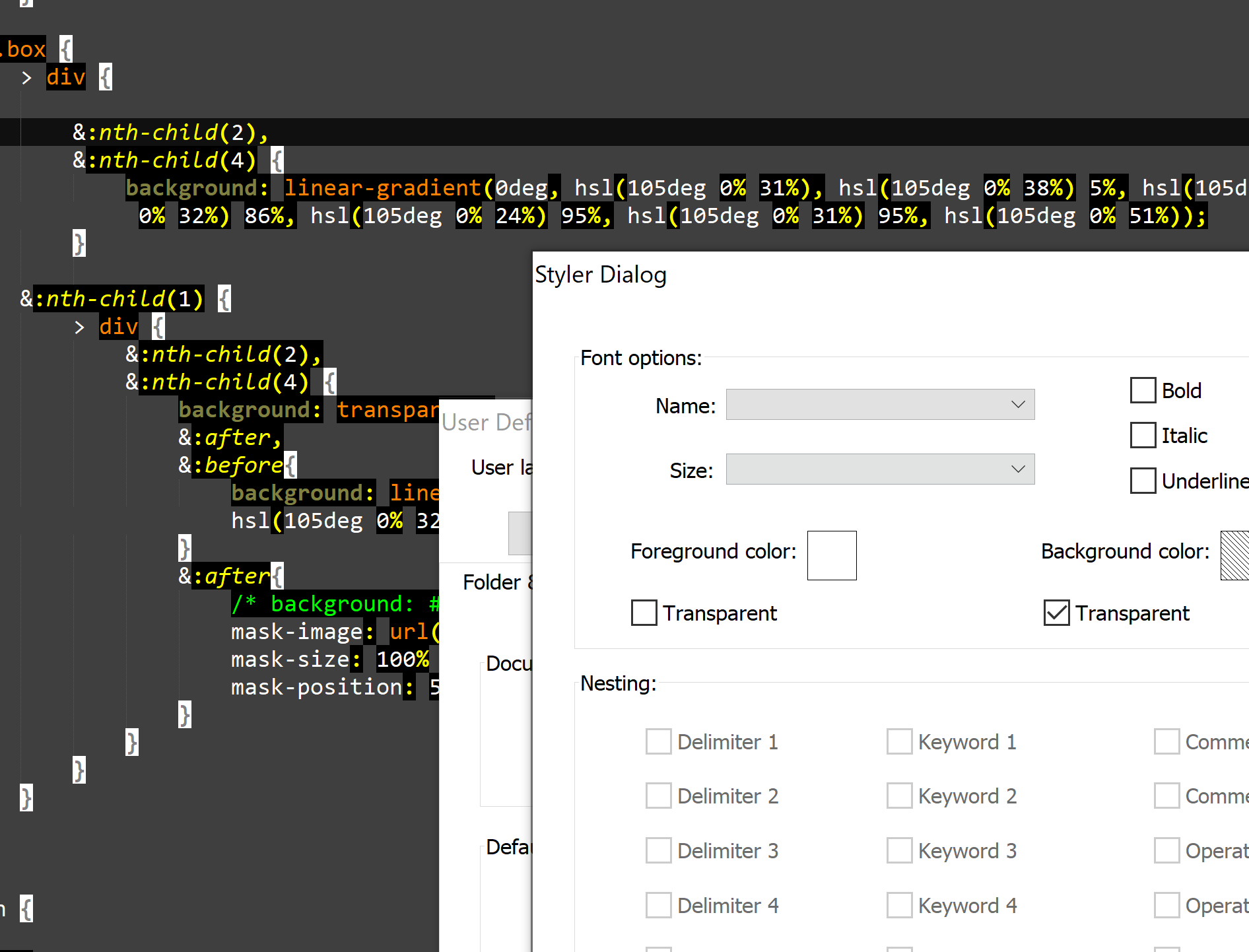 UDL - Add explicit options for "Theme" and "UDL Default" Setting to UDL Stylers, Set UDL Default ...
