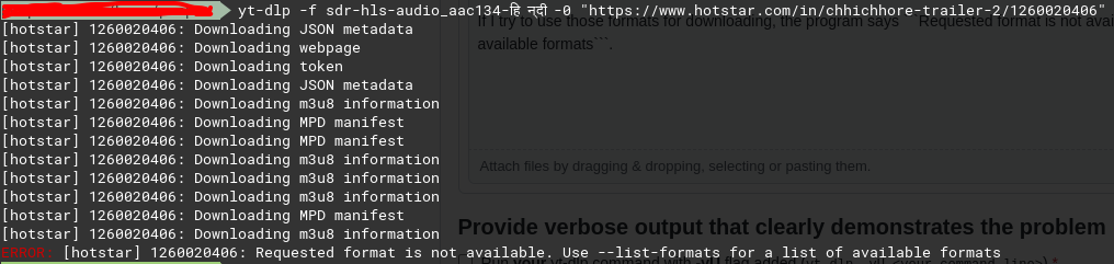 Requested format is not available using non-unicode characters in format id · Issue #4901 · yt ...
