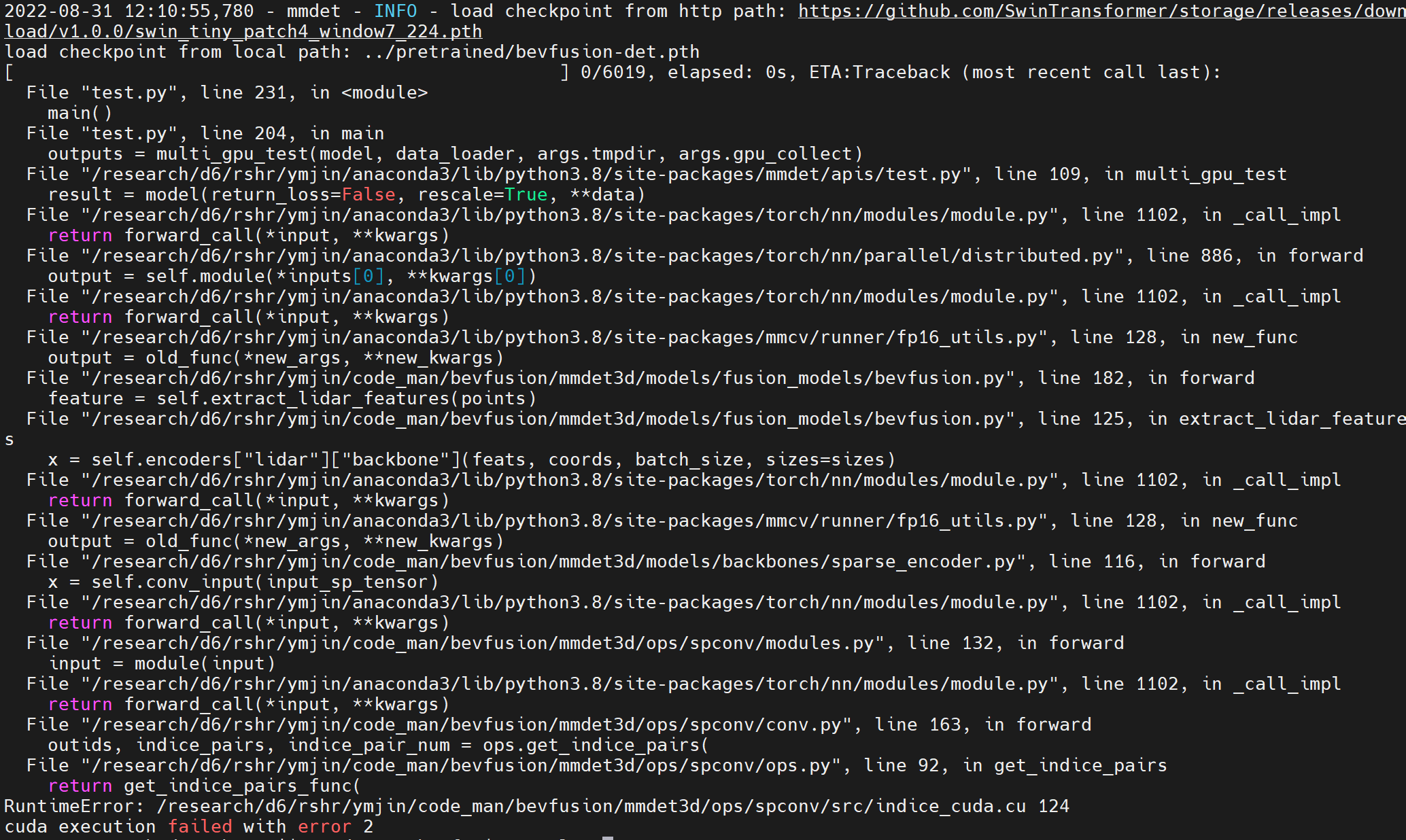 Spconv Bug · Issue #119 · mit-han-lab/bevfusion · GitHub