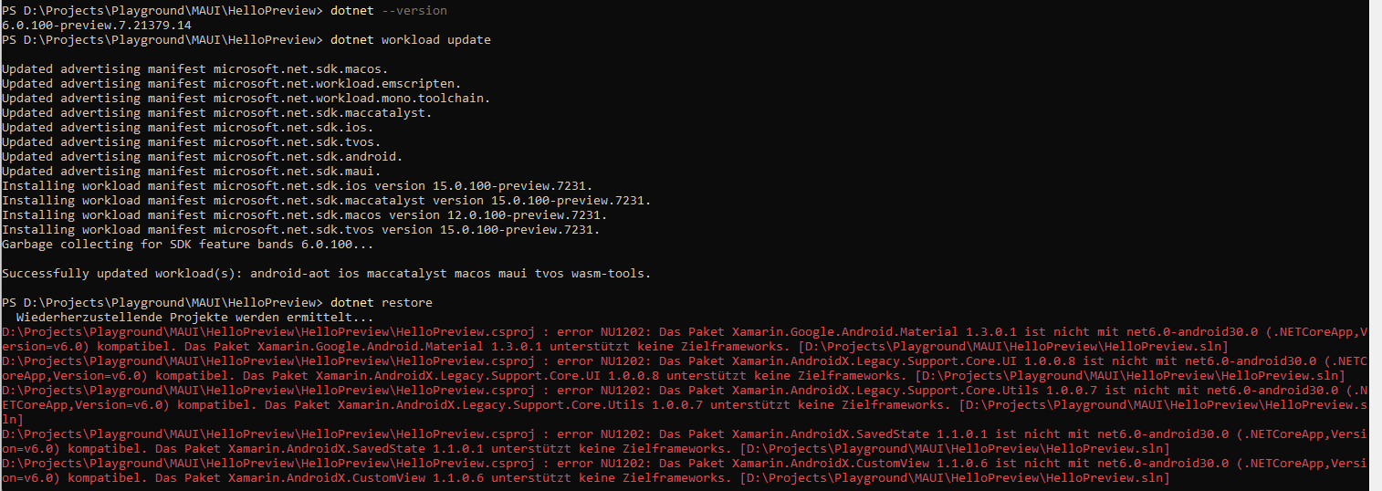 [bug] Not Able To Run Maui Project · Issue 937 · Dotnet Maui · Github