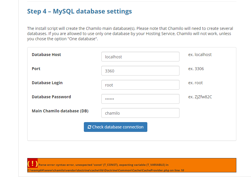 New Installation - Step 4 issue · Issue #3060 · chamilo/chamilo-lms · GitHub