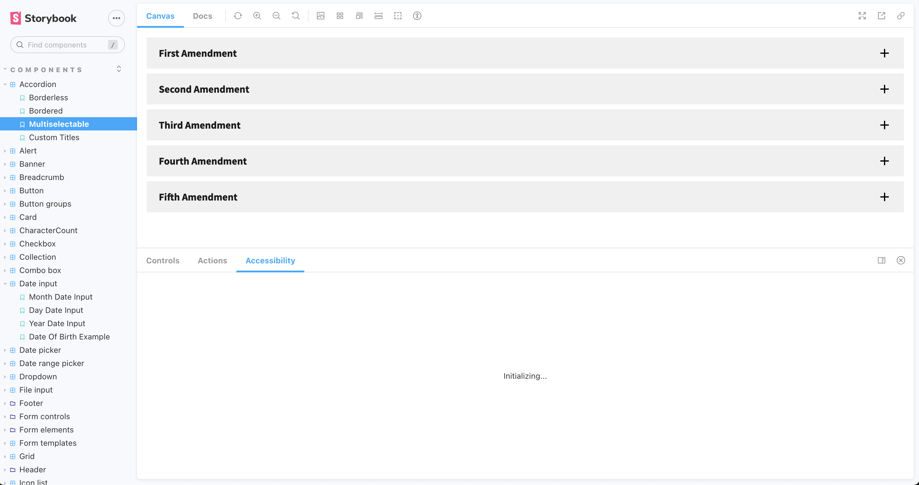 [fix] a11y addon hung on "Initializing..." · Issue #2191 · trussworks ...