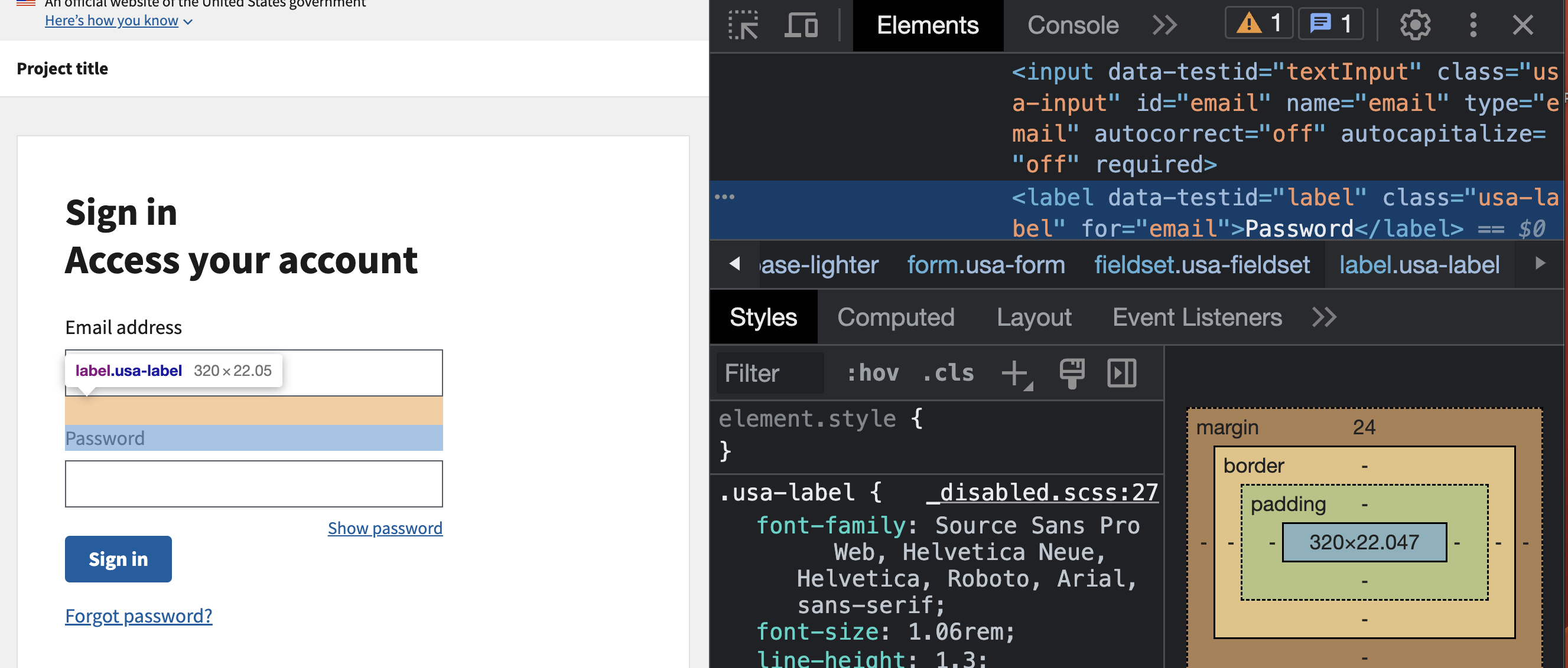 [fix] password field label must be correctly programmatically associated on auth sign in ...