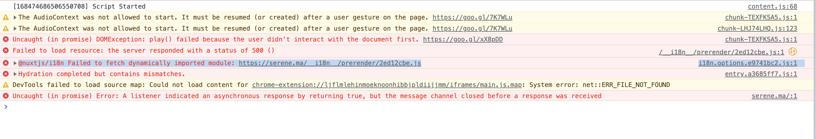 yarn build generate a prerender nitro error while yarn dev works fine · Issue #2097 · nuxt ...