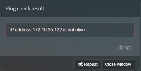 Web Gui (fping) check availability issue "IP address xxx.xxx.xxx.xxx is not alive" · Issue #3304 ...