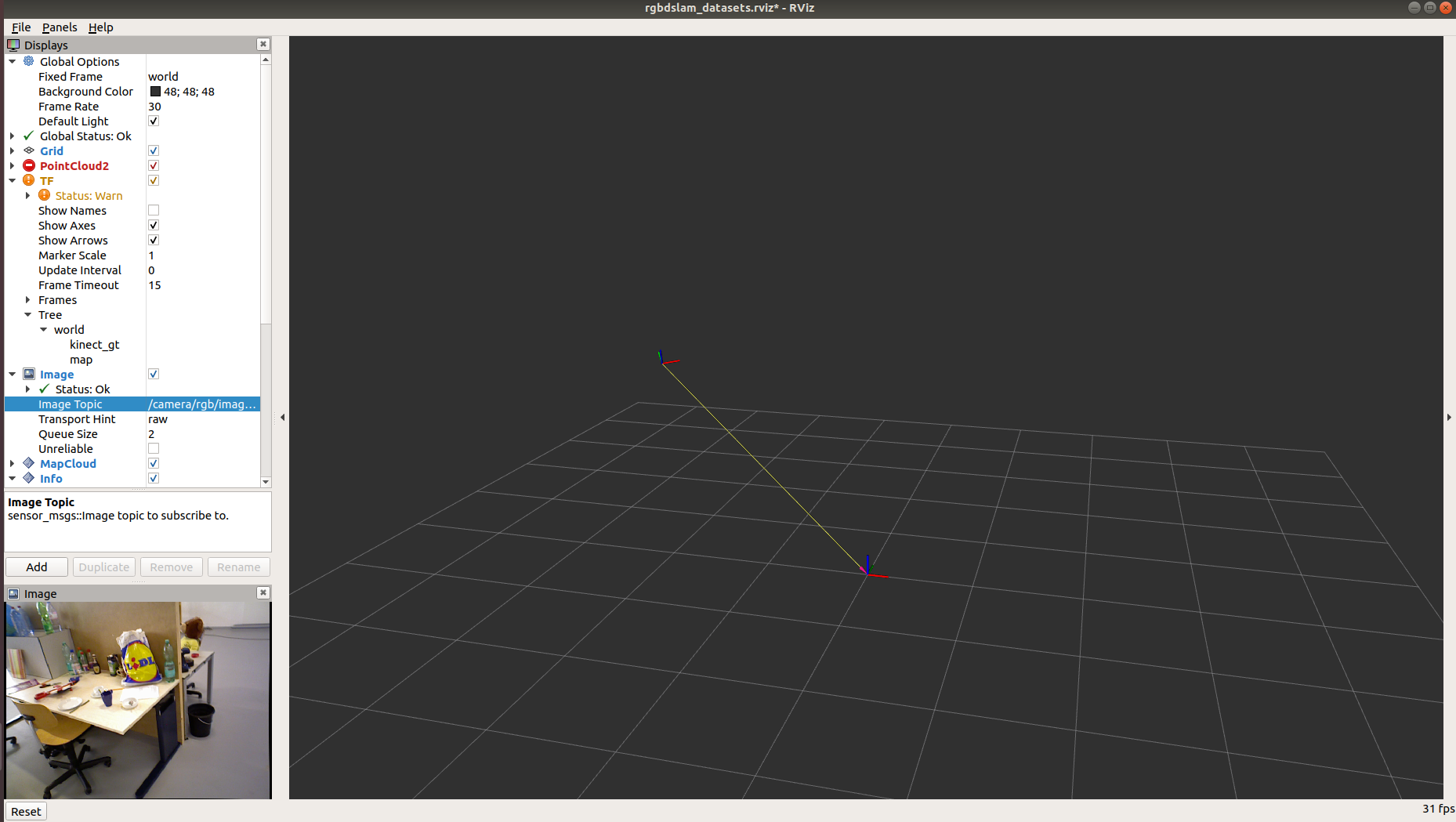 TUM RGBD dataset on rtabmap_ros showing blank screen · Issue #770 ...