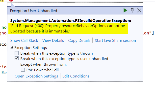 adding -ResourceBehaviorOptions to Set-PnPMicrosoft365Group · Issue #3578 · pnp/powershell · GitHub