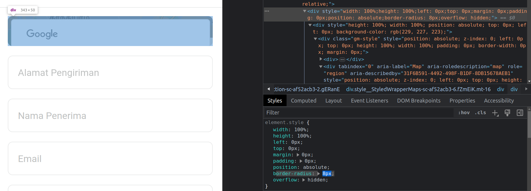 Make maps border-radius · Issue #1190 · google-map-react/google-map-react · GitHub