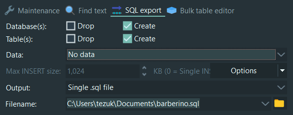 Export ALL tables in the database to file (json/sql .etc) · beekeeper ...