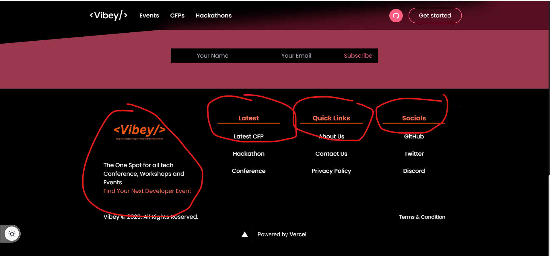 [BUG] Iconsistent footer design · Issue #268 · UniKonf/vibey · GitHub