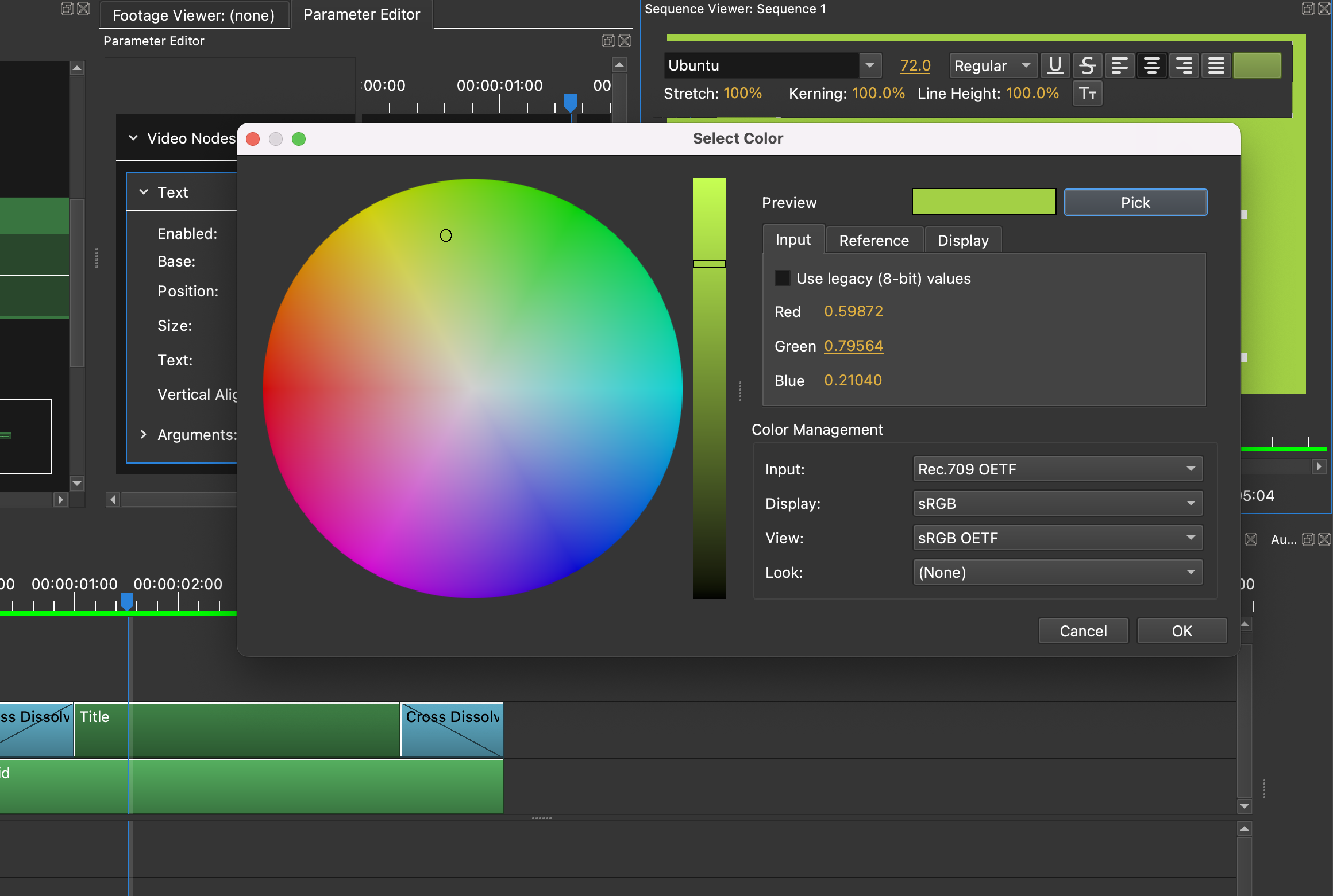 [UI] Text editor color picker doesn't use the "Select color" popup window · Issue #2006 · olive ...
