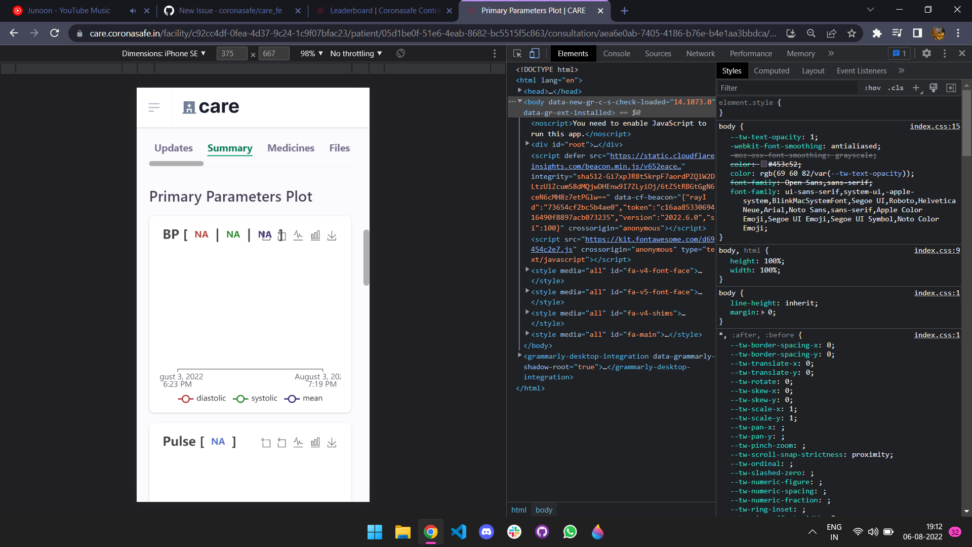 Make all graphs responsive in patient dashboard page in mobile devices ...