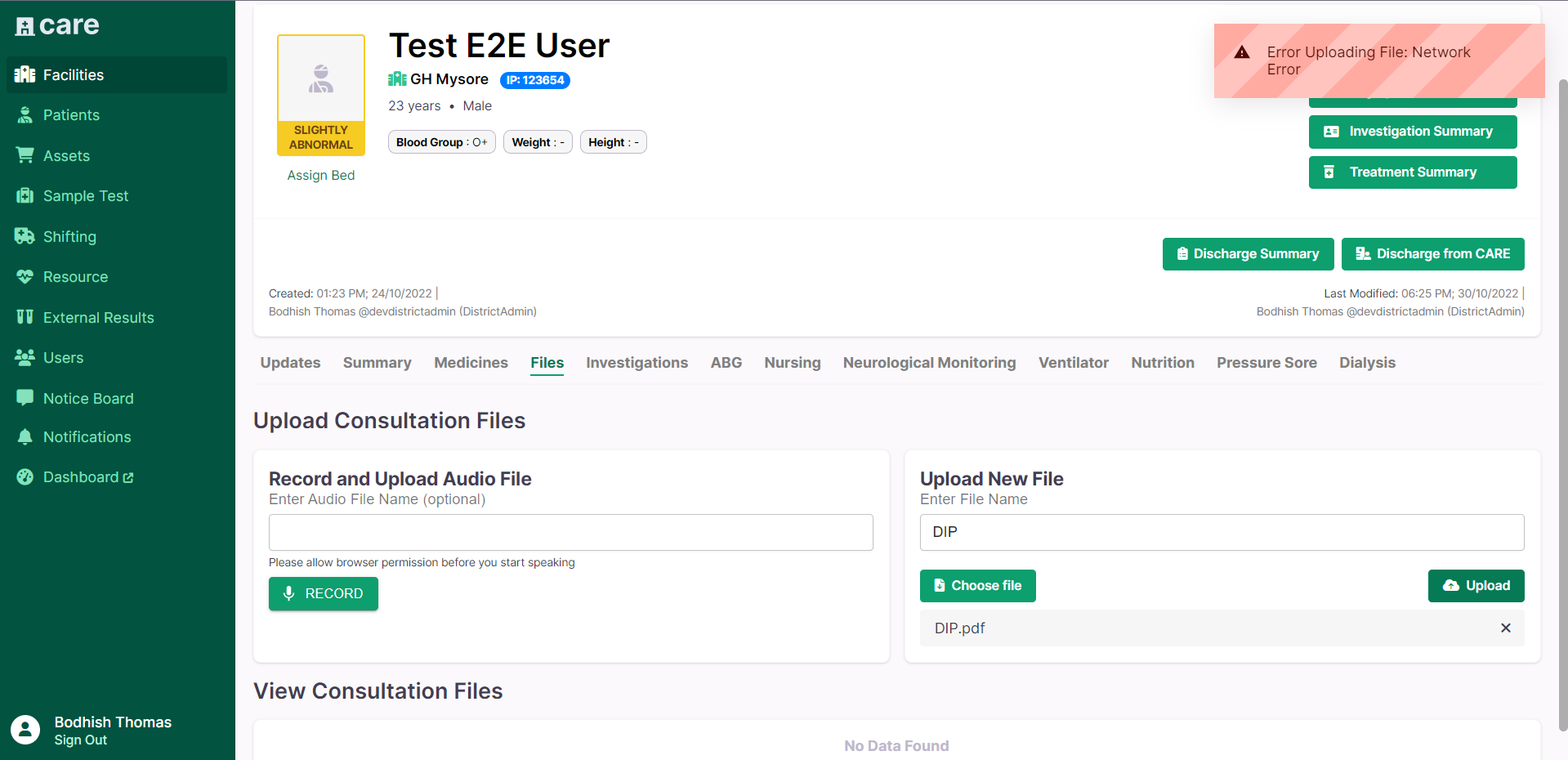 We cannot upload files from localhost in FileUpload Page · Issue #3895 · ohcnetwork/care_fe · GitHub