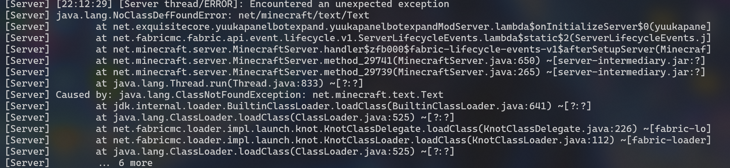 java.lang.NoClassDefFoundError: net/minecraft/text/Text · FabricMC · Discussion #3320 · GitHub