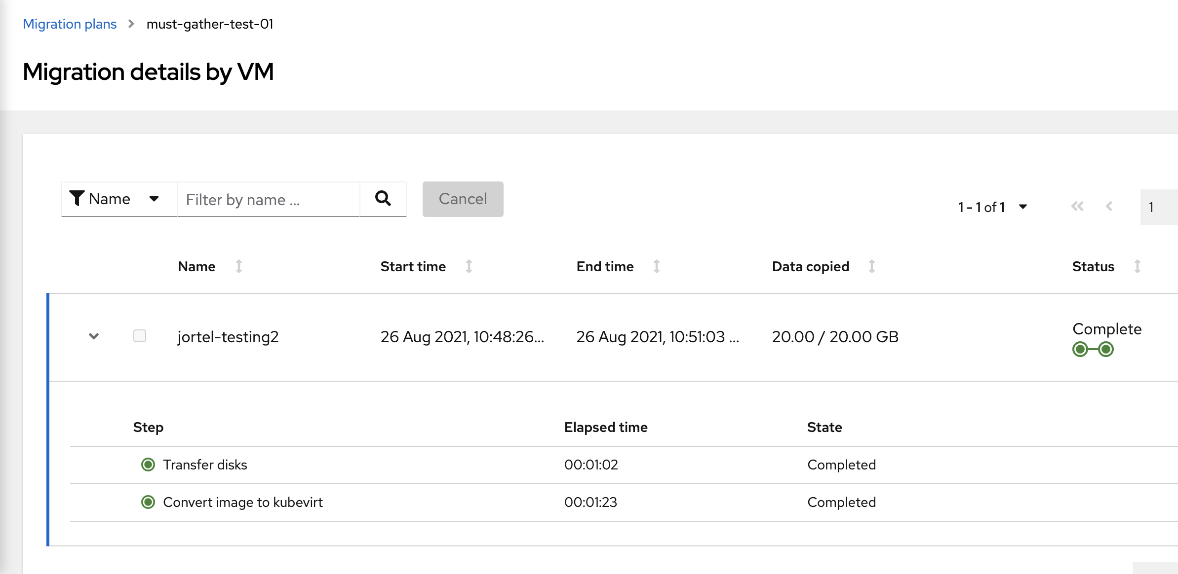 Plan status for completed plan sometimes displays in starting state · Issue #753 · kubev2v ...