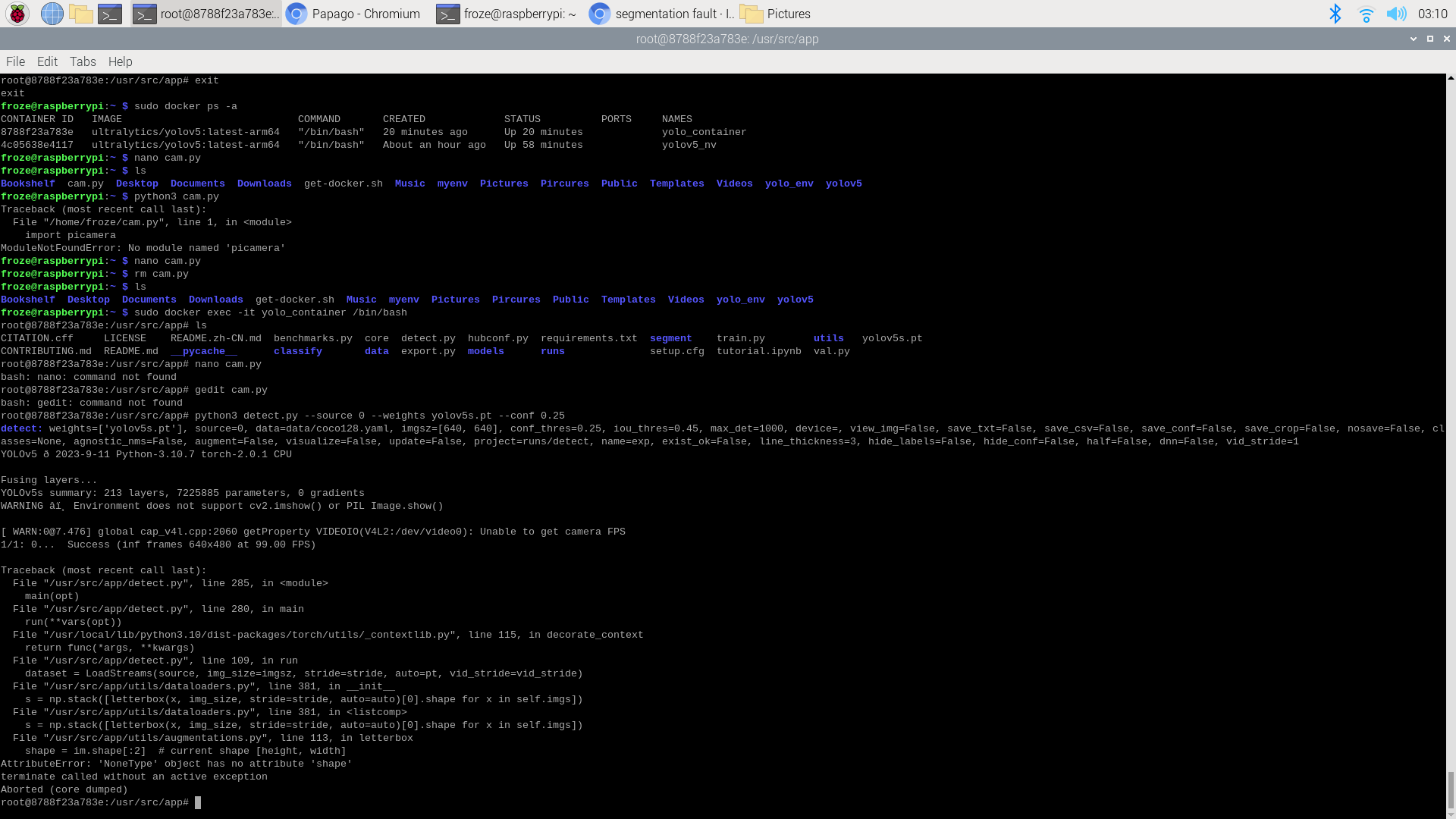 segmentation fault · Issue #1620 · ultralytics/yolov5 · GitHub