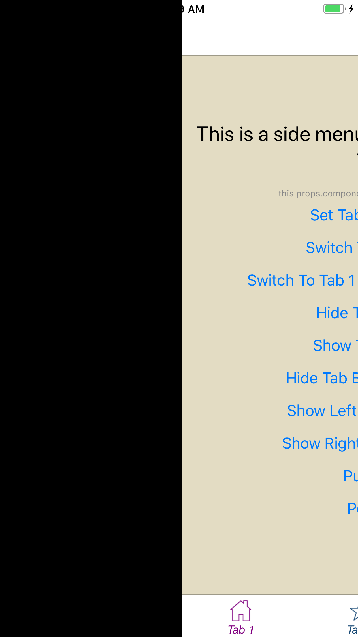 [v2] Black sideMenu on iOS with custom width · Issue #3956 · wix/react-native-navigation · GitHub