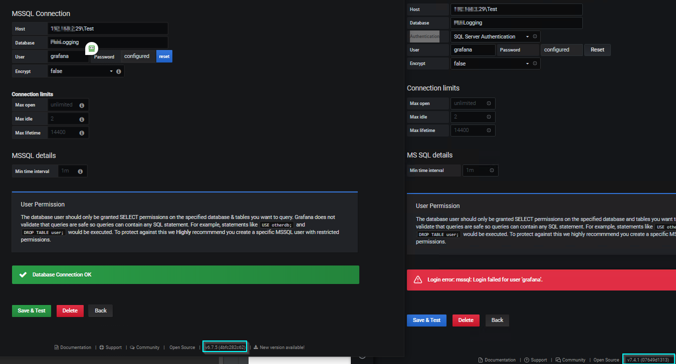 MSSQL Data Source Login Failed after upgrading to version 7.0.3 ...
