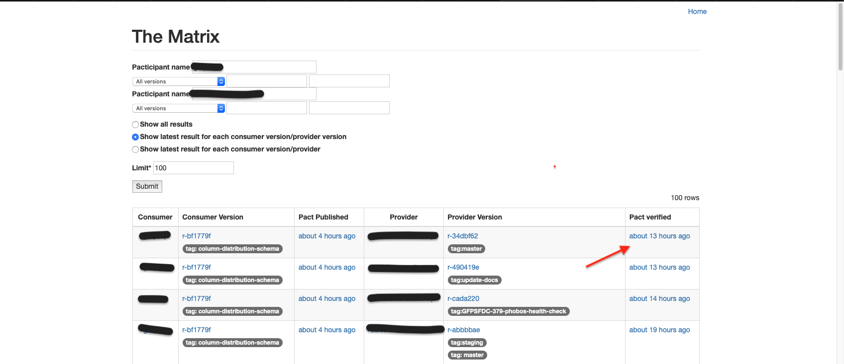 The verification status background color in Pact Broker Home page and Pact matrix UI is not ...