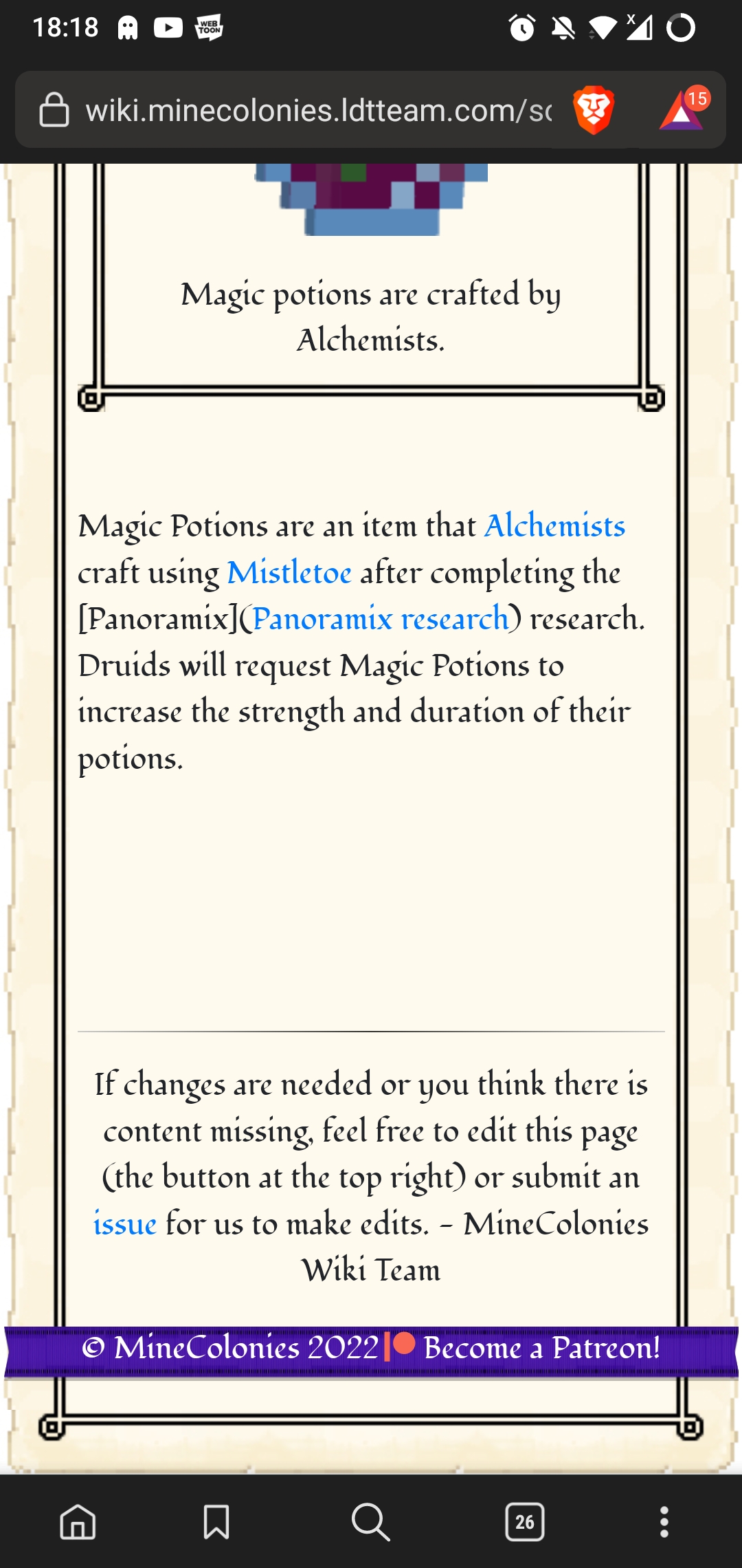 Broken link, magic potion page · Issue #890 · ldtteam/MinecoloniesWiki · GitHub