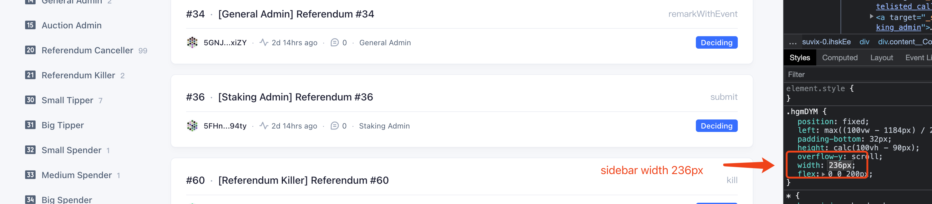 Modify sidebar menu ui · Issue #2220 · opensquare-network/subsquare · GitHub