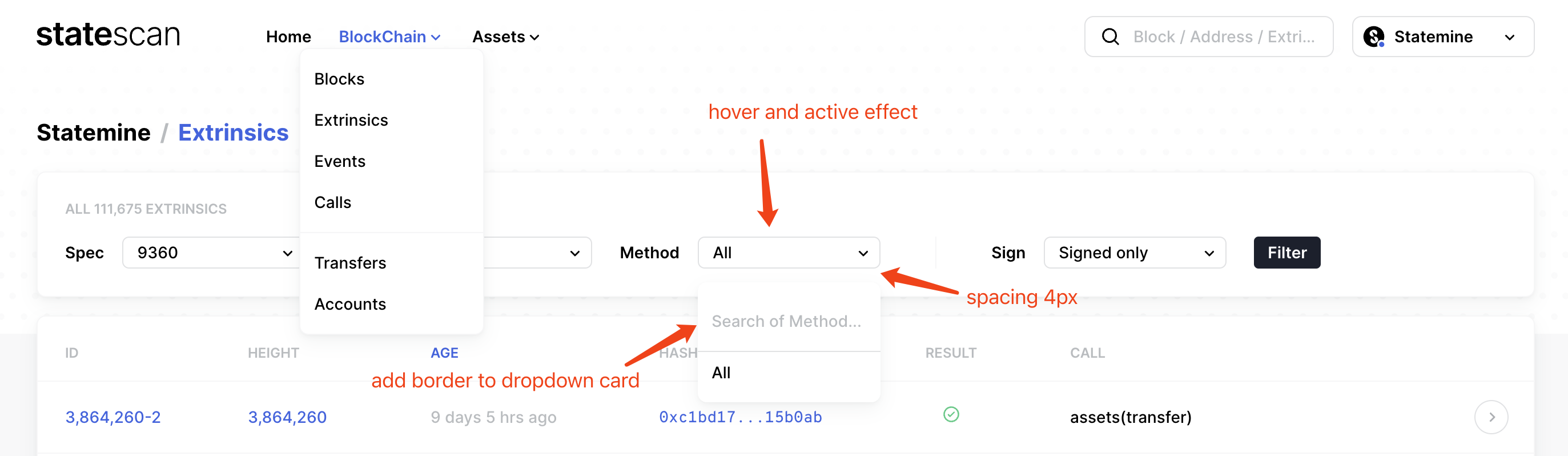 Optimize the UI of navigation items and dropdown menu · Issue #602 · opensquare-network ...