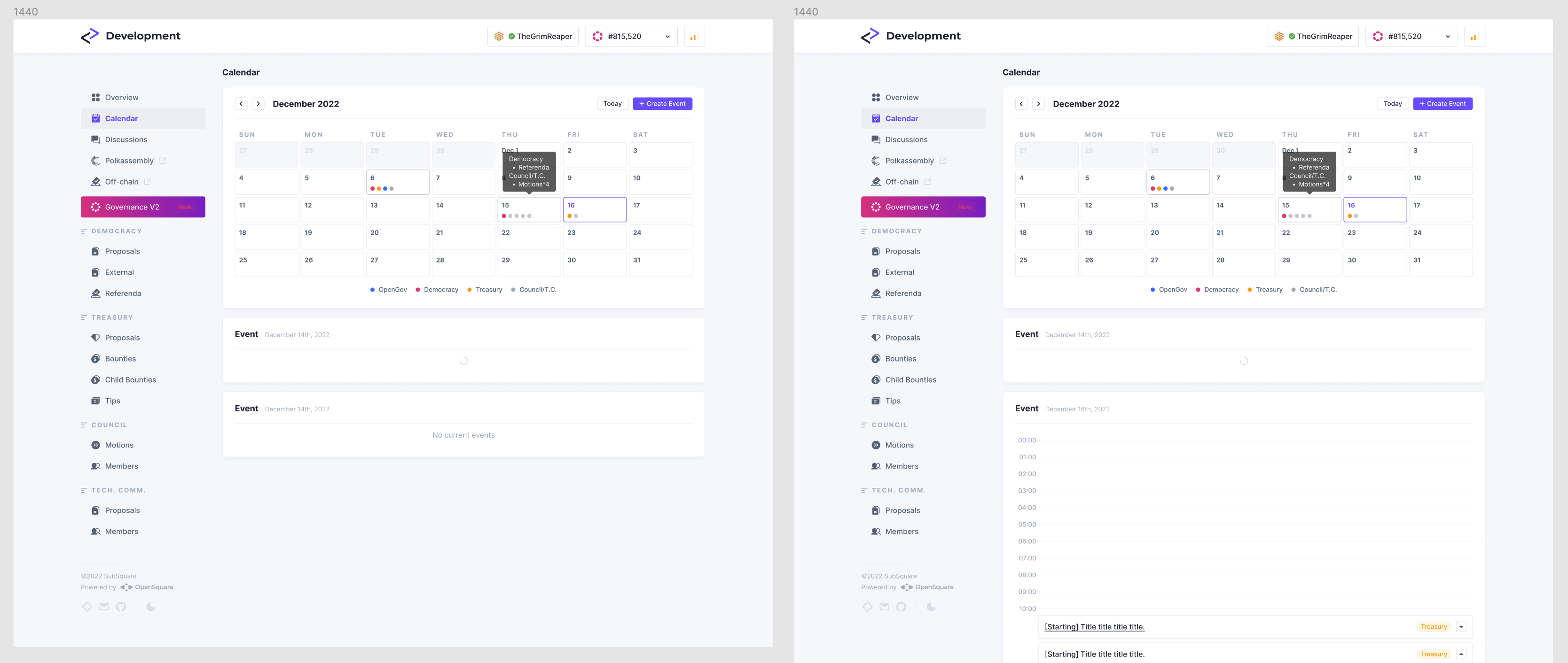 feat: page calendar · Issue #2661 · opensquare-network/subsquare · GitHub