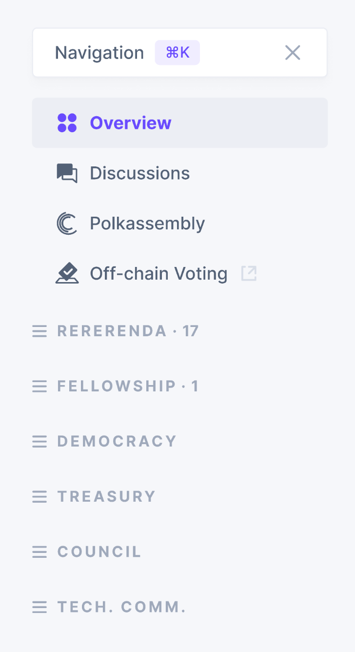 Remove The Menu Of Referenda And Fellowship From Governance V2 · Issue 2770 · Opensquare 