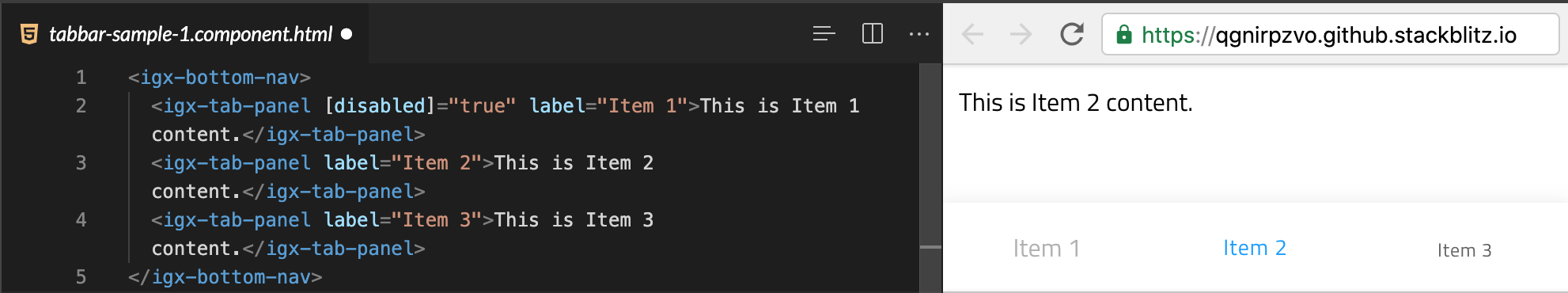 Bottom navigation disabled tabs have wrong styles · Issue #8609 · IgniteUI/igniteui-angular · GitHub
