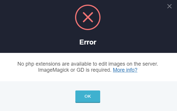 The "More Info" link from the “Error” pop up window points to a 404 ...