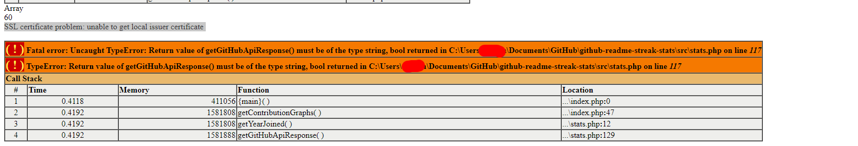 Error handling for getGitHubApiResponse · Issue #157 · DenverCoder1/github-readme-streak-stats ...