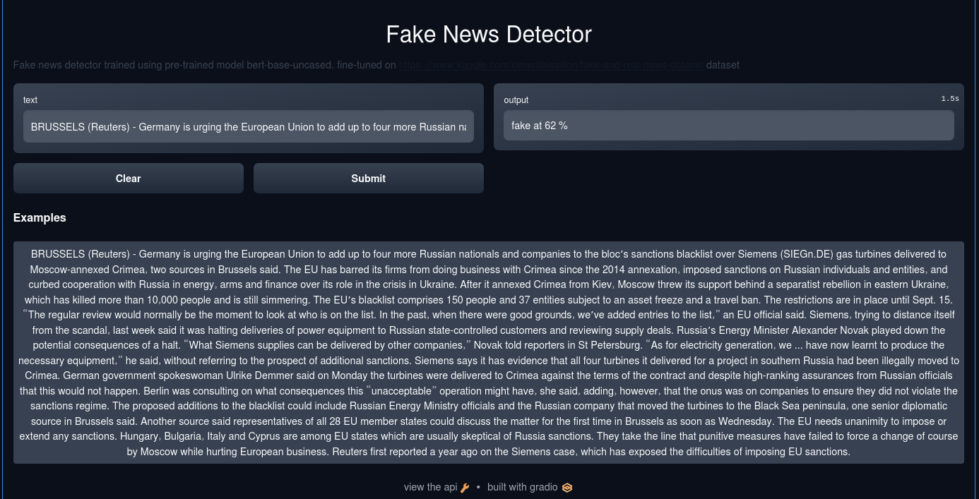 GitHub - Aymen311/FakeNewsDetector: This model was trained on the fake-and-real-dataset, and ...