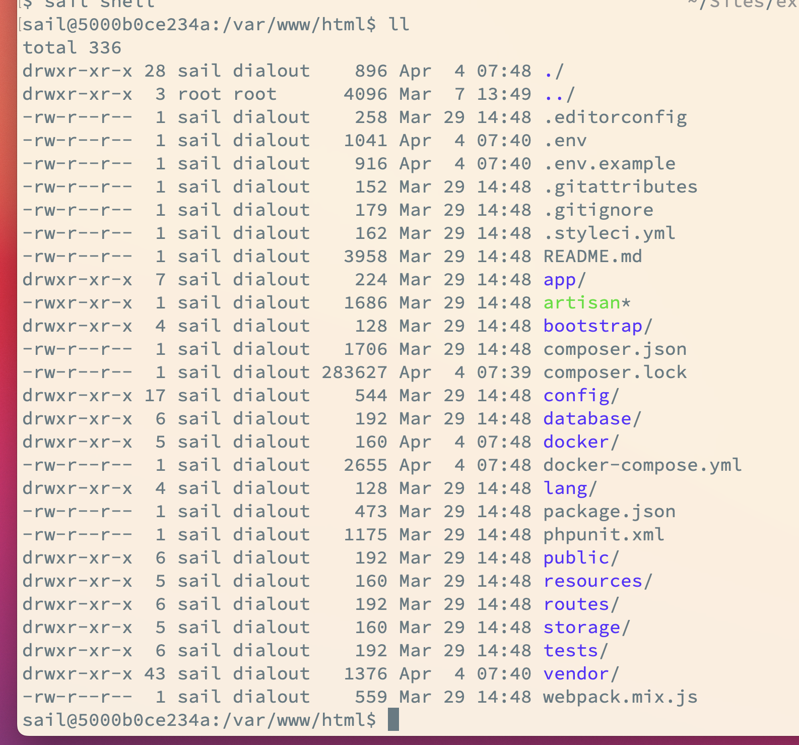 File ownership issue with `sail artisan sail:publish` · Issue #372 · laravel/sail · GitHub