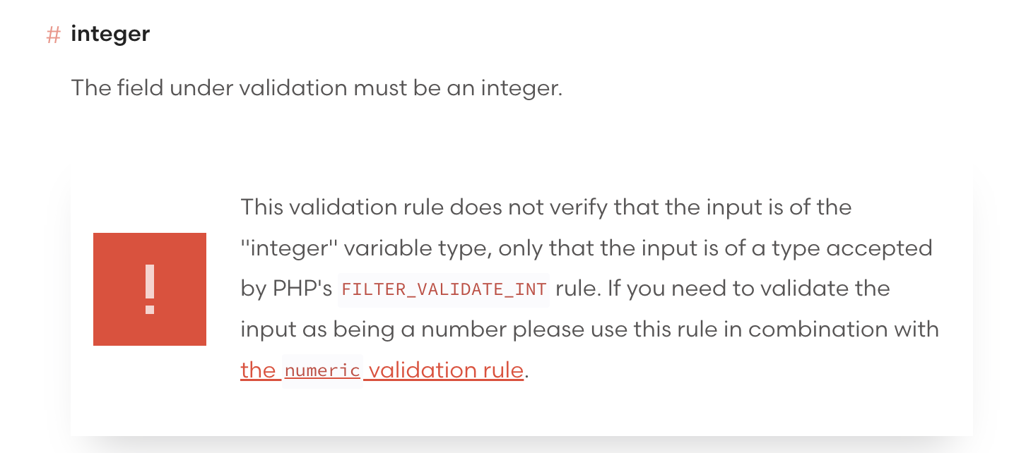 Integer Validation Permits Boolean True · Issue 41884 · Laravelframework · Github 