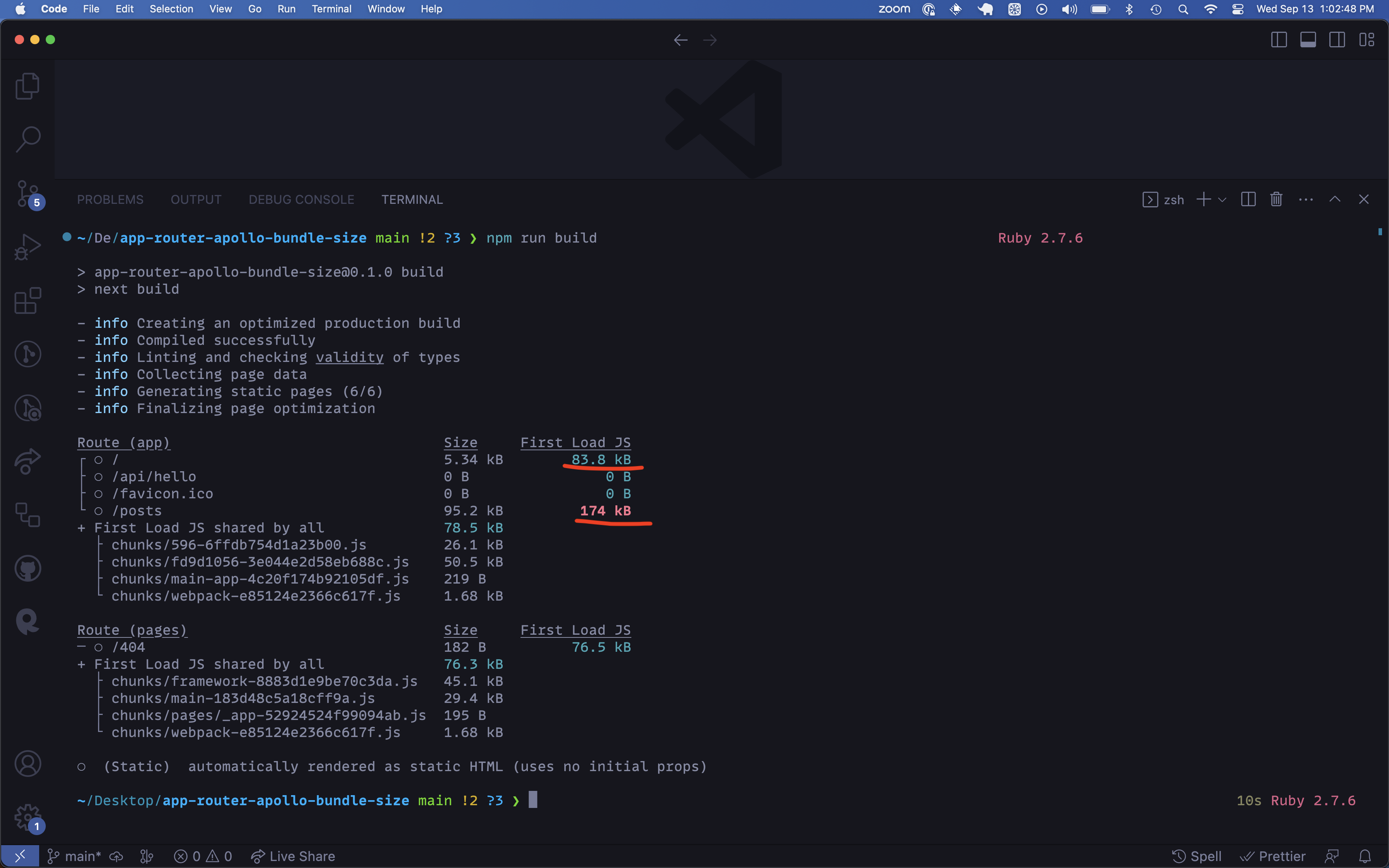First Load Js Seems To Include Apollo On The Client Regardless Of Using Rsc Implementation