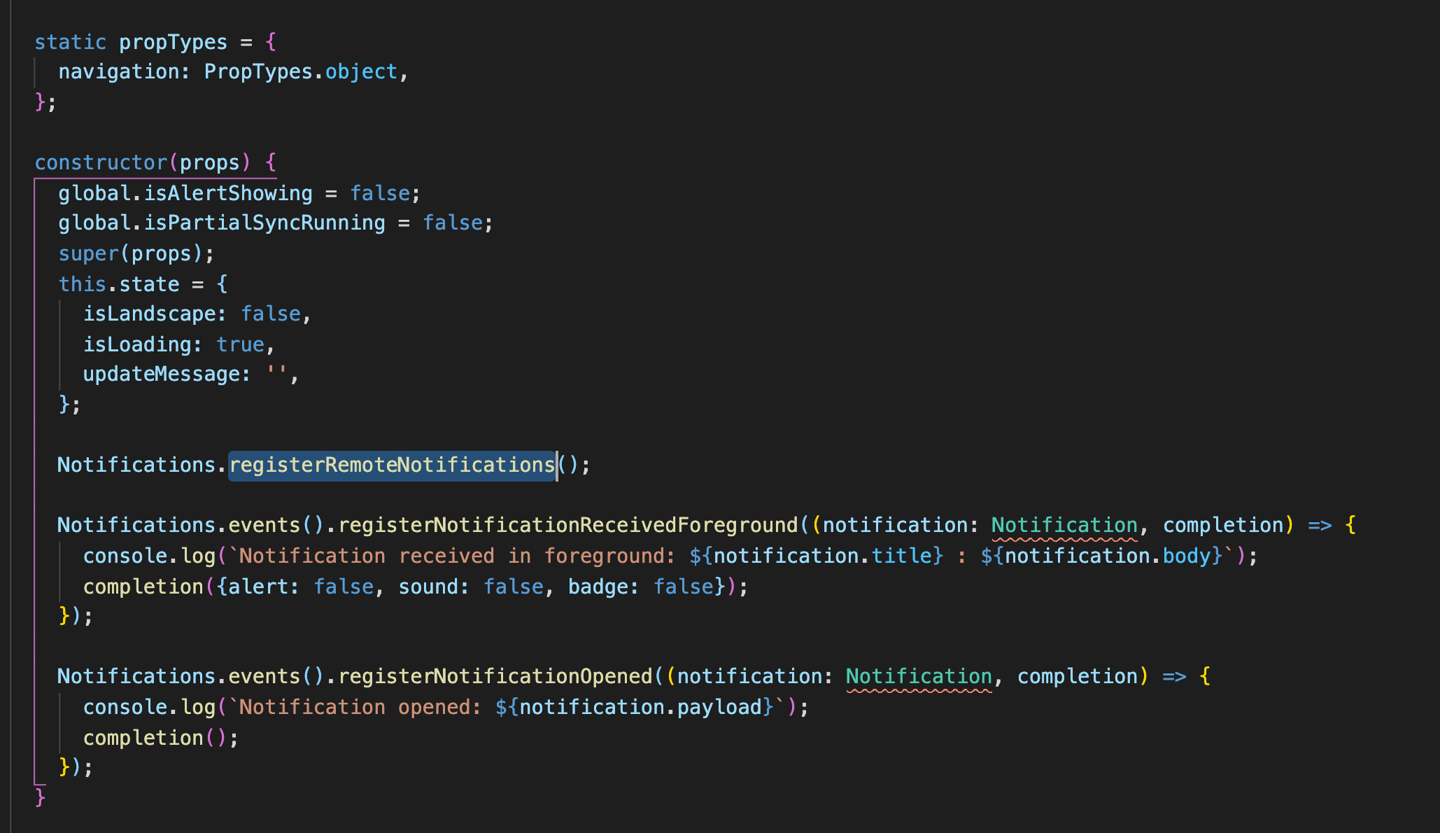 TypeError: Cannot read property 'registerRemoteNotifications' of ...
