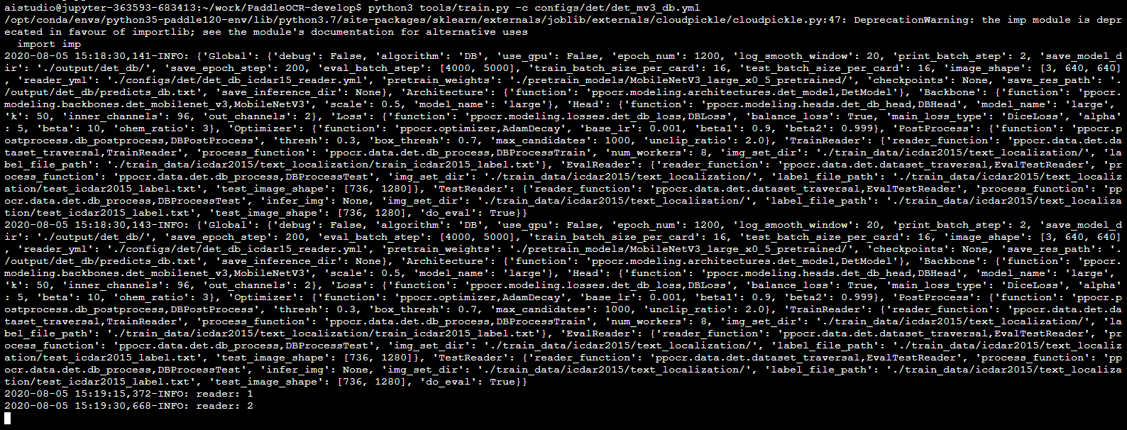 检测模型训练没有输出loss等日志信息 · Issue #468 · PaddlePaddle/PaddleOCR · GitHub