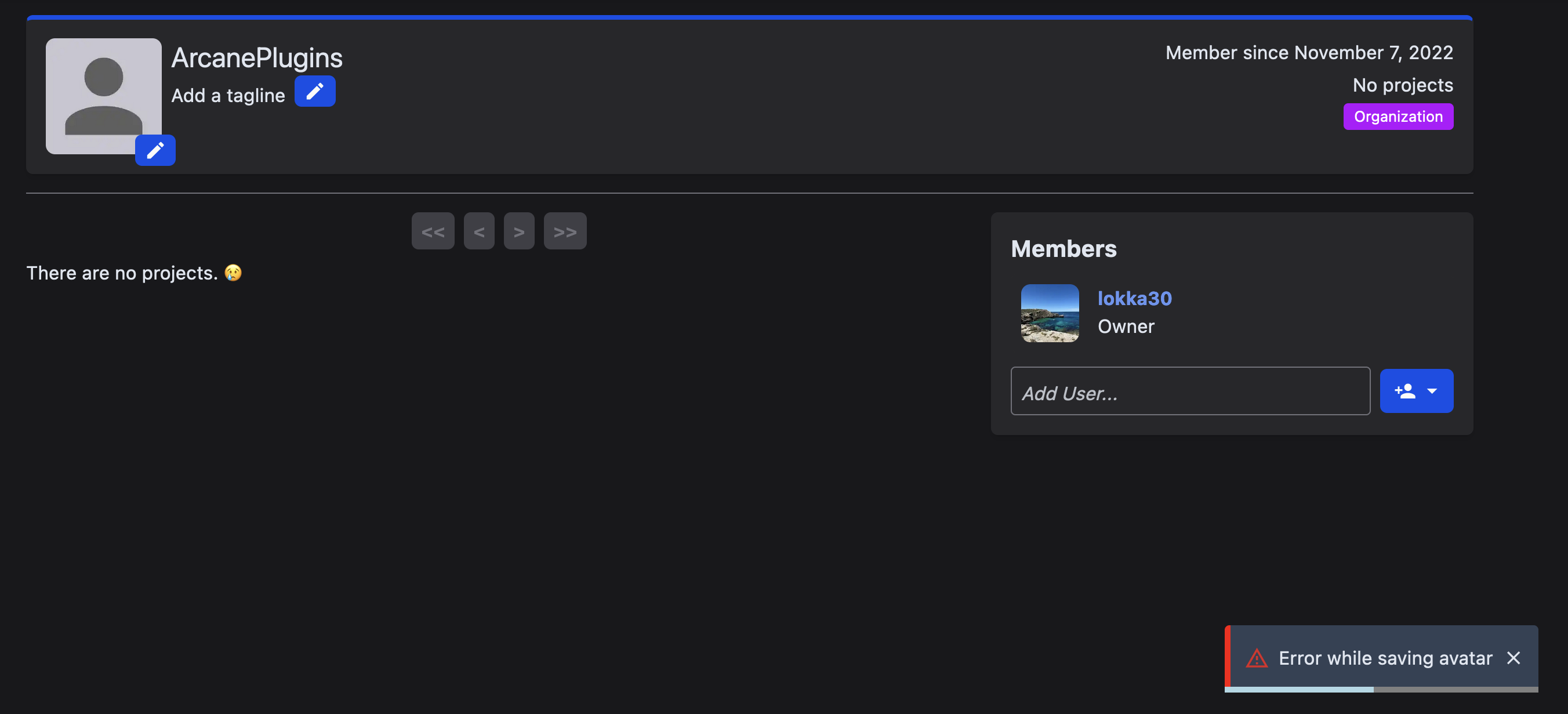 Unable to change avatar of an organisation · Issue #1010 · HangarMC/Hangar · GitHub