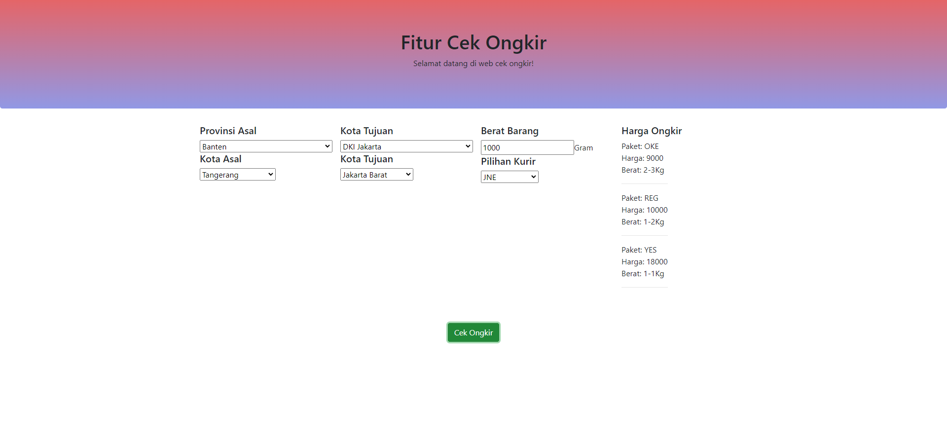 GitHub - bonariiii/fitur-cek-ongkir