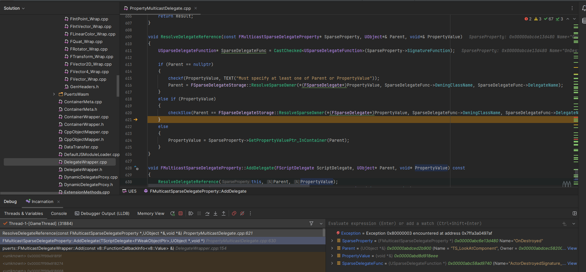 Ue Bug Debugeditor下调用multicastdelegateaddtarget Object Methodname String Void 报错