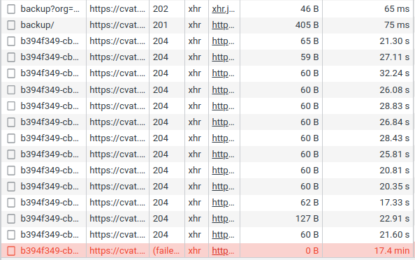 Create from Backup: ERR TIMED OUT · Issue #5846 · cvat-ai/cvat · GitHub