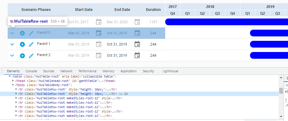 In Collapsible table, only the first collapsed child row of collapsible ...