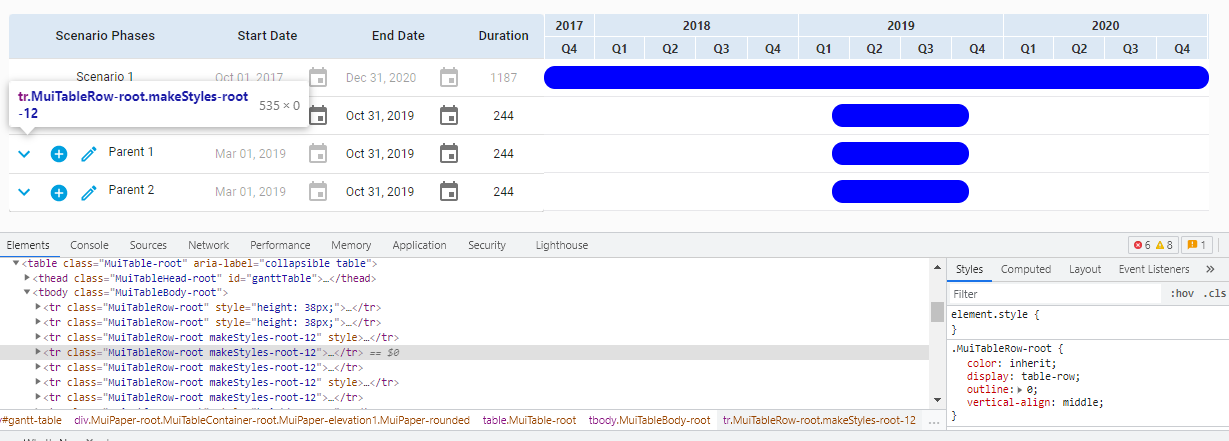 In Collapsible table, only the first collapsed child row of collapsible ...