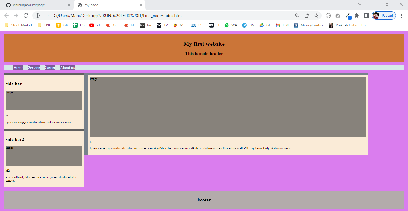 Github Dnikunj46 Firstpage