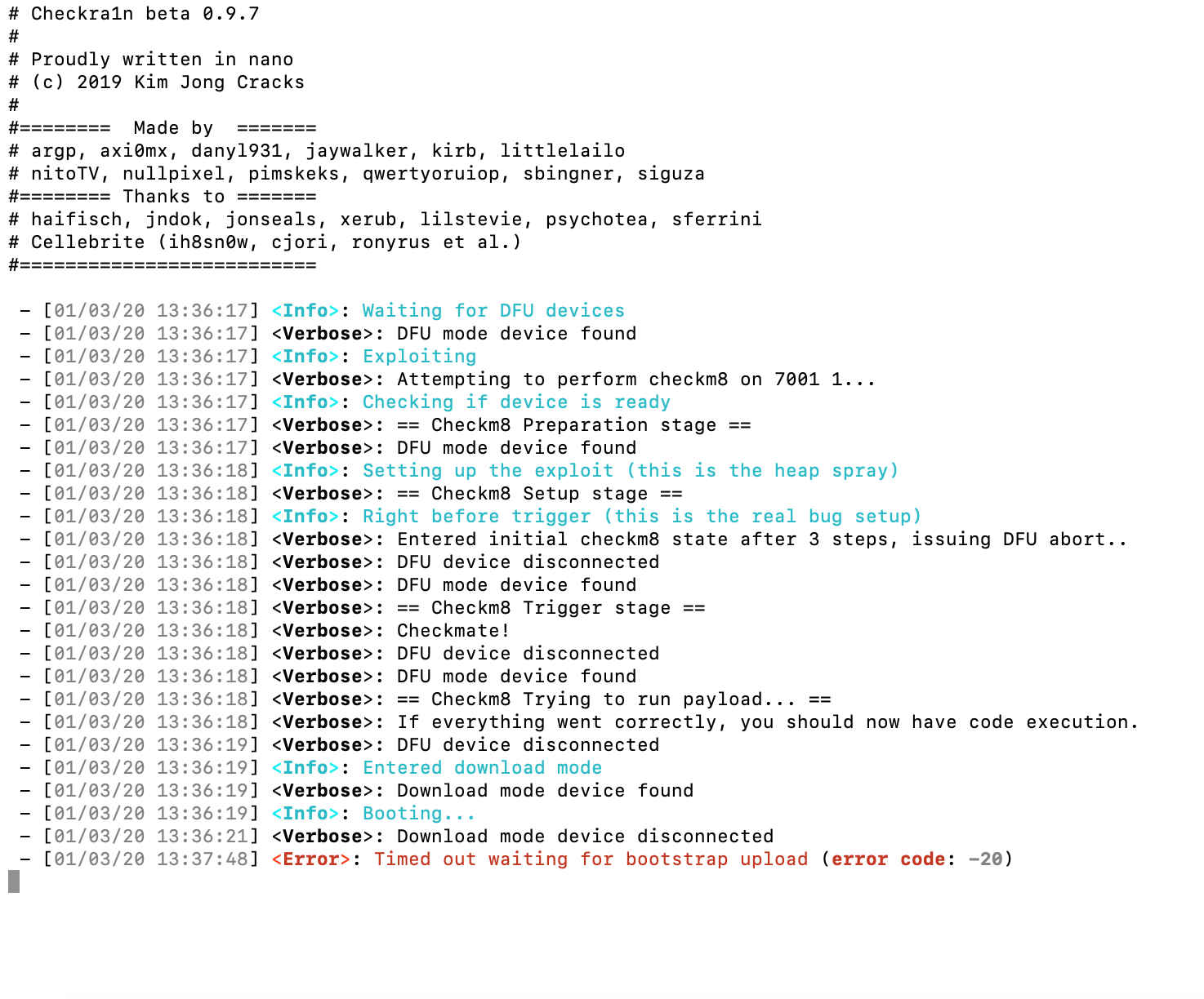 Timed out waiting for bootstrap (Error -20) Stuck on reboot after entered download mode · Issue ...